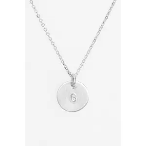 NASHELLE NASHELLE Initial Mini Disc Necklace Sterling Silver G