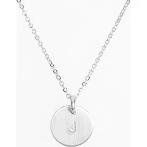 NASHELLE NASHELLE Initial Mini Disc Necklace Sterling Silver J