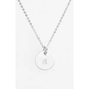 NASHELLE Nashelle Sterling Silver Initial Mini Disc Necklace Sterling Silver M