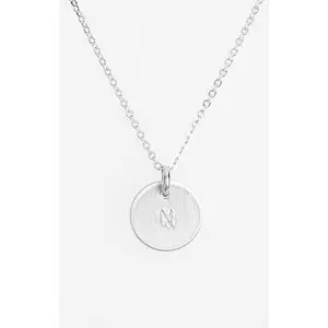 NASHELLE Nashelle Initial Mini Disc Necklace Sterling Silver N