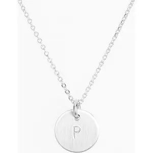 NASHELLE NASHELLE Initial Mini Disc Necklace Sterling Silver P