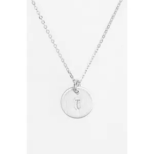 NASHELLE Initial Mini Disc Necklace - Sterling Silver T