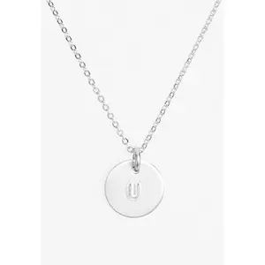 NASHELLE Nashelle Initial Mini Disc Necklace Sterling Silver U