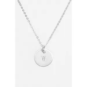 NASHELLE NASHELLE Initial Mini Disc Necklace Sterling Silver W