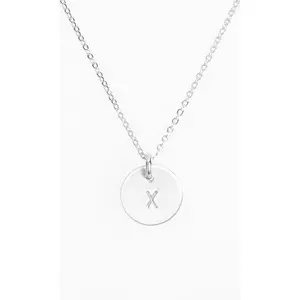 NASHELLE NASHELLE Initial Mini Disc Necklace Sterling Silver X