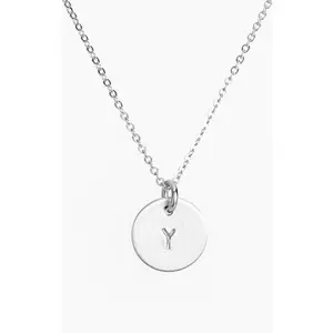 NASHELLE Initial Mini Disc Necklace - Sterling Silver Y