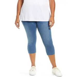 Lyssé Ntials Denim Capri Leggings - Midwash