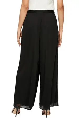 Alex Evenings Tie Waist Mesh Pants