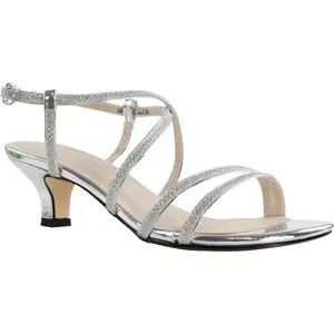 TOUCH UPS Maisie Kitten Heel Slingback Sandal - Silver