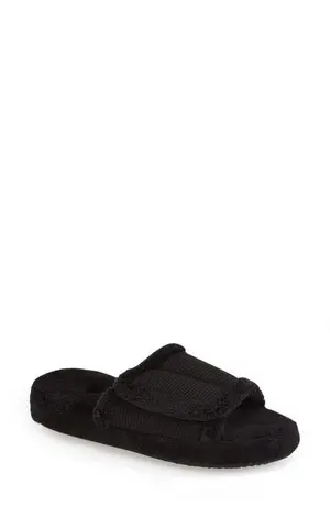 Acorn Waffle Spa Slide Slipper - Black