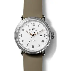 Shinola Detrola Silicone Strap Watch - White