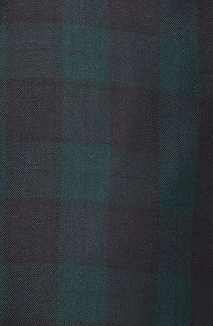 Berle Touch Finish Plaid Wool Trousers - Green