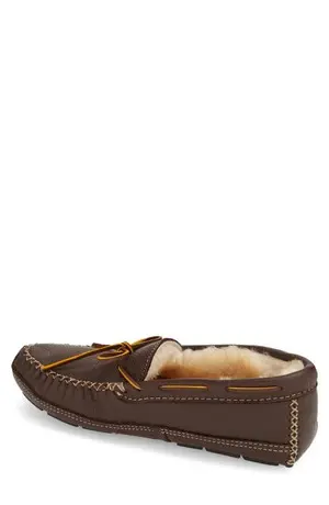 Minnetonka Genuine Shearling Leather Slipper - Chocolate