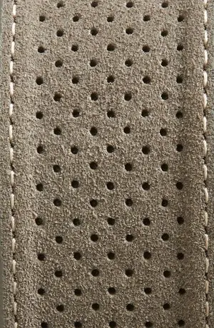 Johnston & Murphy Perforated Suede Belt - Gray Suede Leather