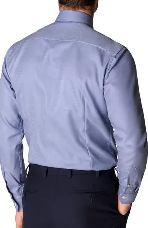 Eton Slim Fit Houndstooth Cotton Dress Shirt
