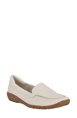 Easy Spirit Abide Loafer Wide Width By - Chic Cream Leather