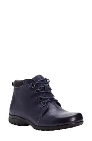 PROPET Delaney Water Resistant Bootie Navy Leather