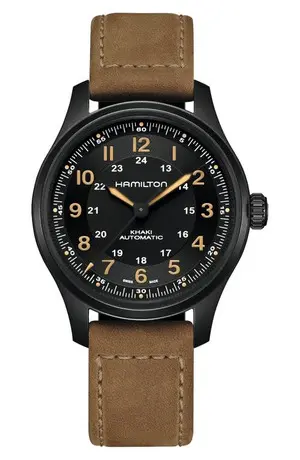 Hamilton Khaki Field Titanium Automatic Bracelet Watch - Black