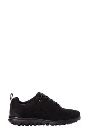 PROPET Travelactiv Knit Lace-up Sneakers - All Black Fabric