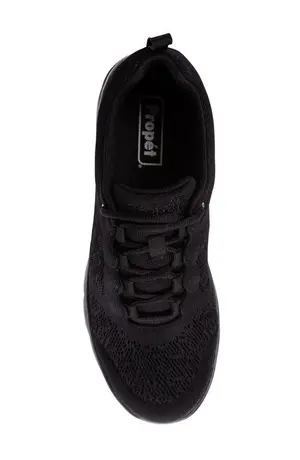PROPET Travelactiv Knit Lace-up Sneakers - All Black Fabric