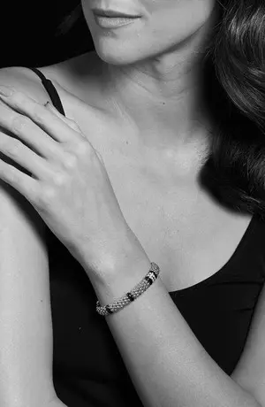 Lagos Black Caviar Diamond Link Bracelet - Silver/black Ceramic/diamond