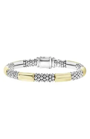 Lagos Signature Caviar High Bar Rope Bracelet - Silver