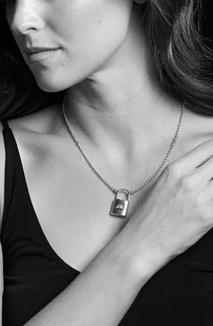 Lagos Beloved Large Lock Two-tone Pendant Necklace