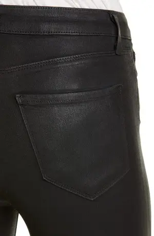 L'Agence Coated High Waist Skinny Jeans - Black Coated