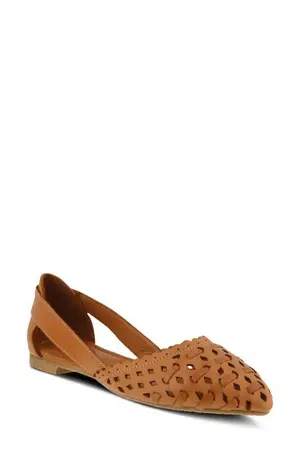 SPRING STEP SHOES Delorse D'orsay Flat - Camel Leather