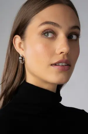 Lagos Caviar Diamond Hoop Earrings