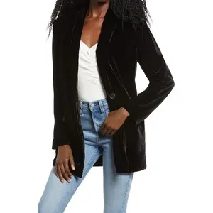 Endless Rose Velvet Blazer - Black