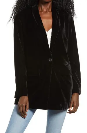 Endless Rose Velvet Blazer - Black