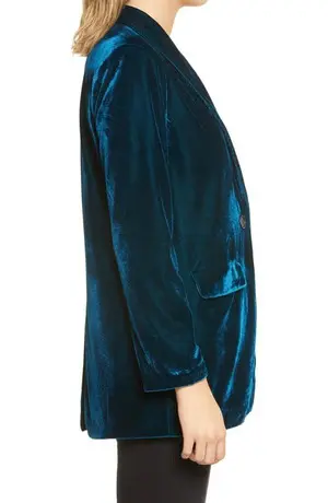 Endless Rose Velvet Blazer - Cerulean