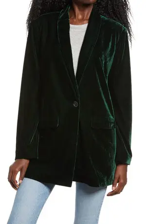 Endless Rose Velvet Blazer - Green
