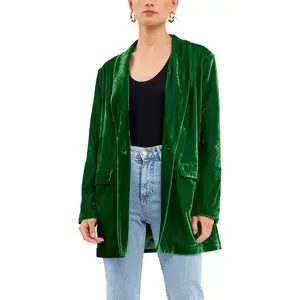 Green Velvet Blazers For Women