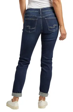 SILVER JEANS CO. Boyfriend Ankle Straight Leg Jeans - Indigo