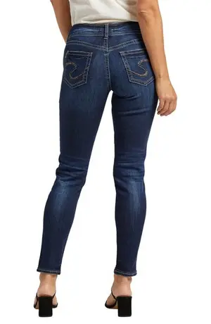 SILVER JEANS CO. Suki Distressed Skinny Fit Jeans - Indigo