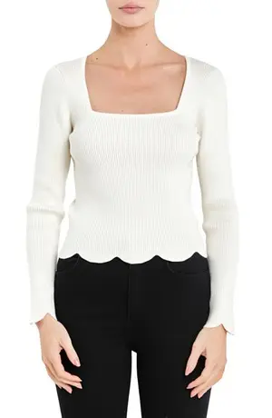 English Factory Square Neck Sweaters For Women