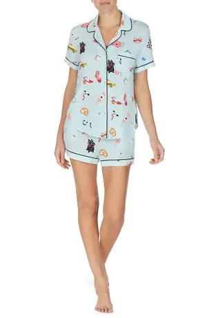 Kate Spade New York Print Short Pajamas Teal Print