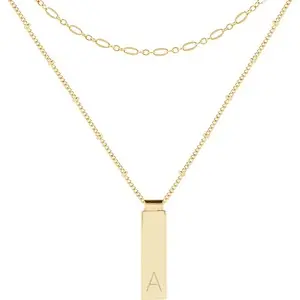 BROOK & YORK Maisie Initial Layering Necklaces Set - Gold A