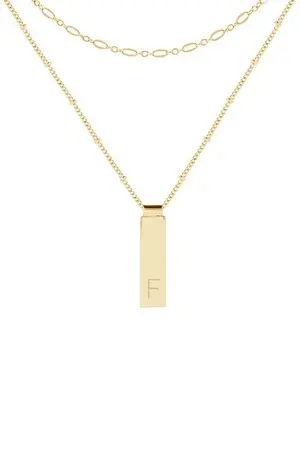 BROOK & YORK Maisie Initial Layering Necklaces Set - Gold F