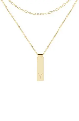 BROOK & YORK Maisie Initial Layering Necklaces Set - Gold Y