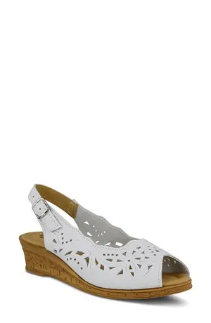 SPRING STEP SHOES Orella Slingback Sandal White Leather