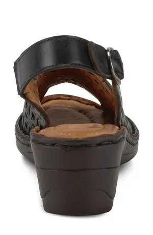 SPRING STEP SHOES Belizana Wedge Sandal - Black Leather
