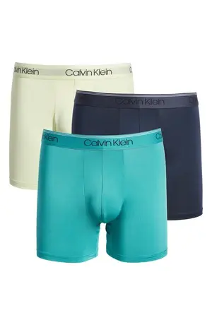 Calvin Klein 3-pack Low Rise Microfiber Stretch Boxer Briefs 85y Cobalt Sapp