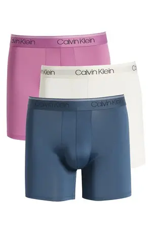 Calvin Klein 3-pack Low Rise Microfiber Stretch Boxer Briefs Amethyst Multi