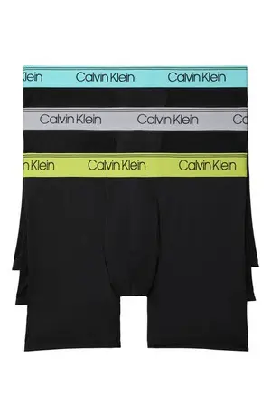 Calvin Klein 3-pack Low Rise Microfiber Stretch Boxer Briefs Black Bodie