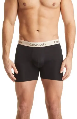 Calvin Klein 3-pack Low Rise Microfiber Stretch Boxer Briefs Black/ Olive