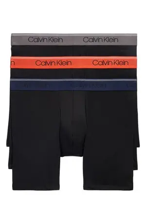 Calvin Klein 3-pack Low Rise Microfiber Stretch Boxer Briefs Black/charcoal/red/blue