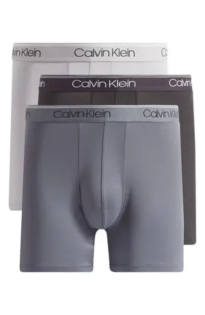 Calvin Klein 3-pack Low Rise Microfiber Stretch Boxer Briefs - Black/griff